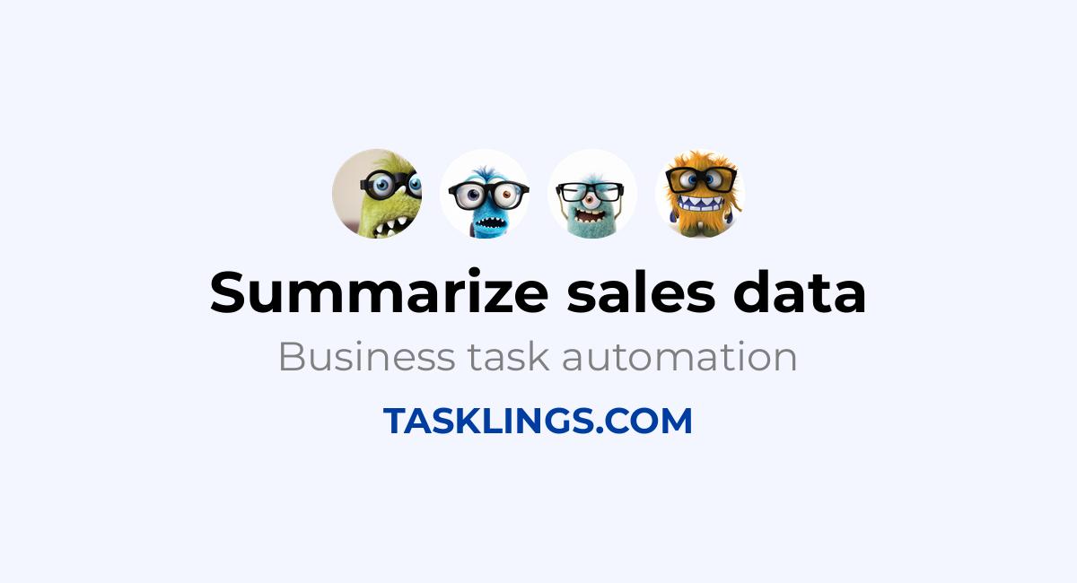 Summarize sales data | Tasklings